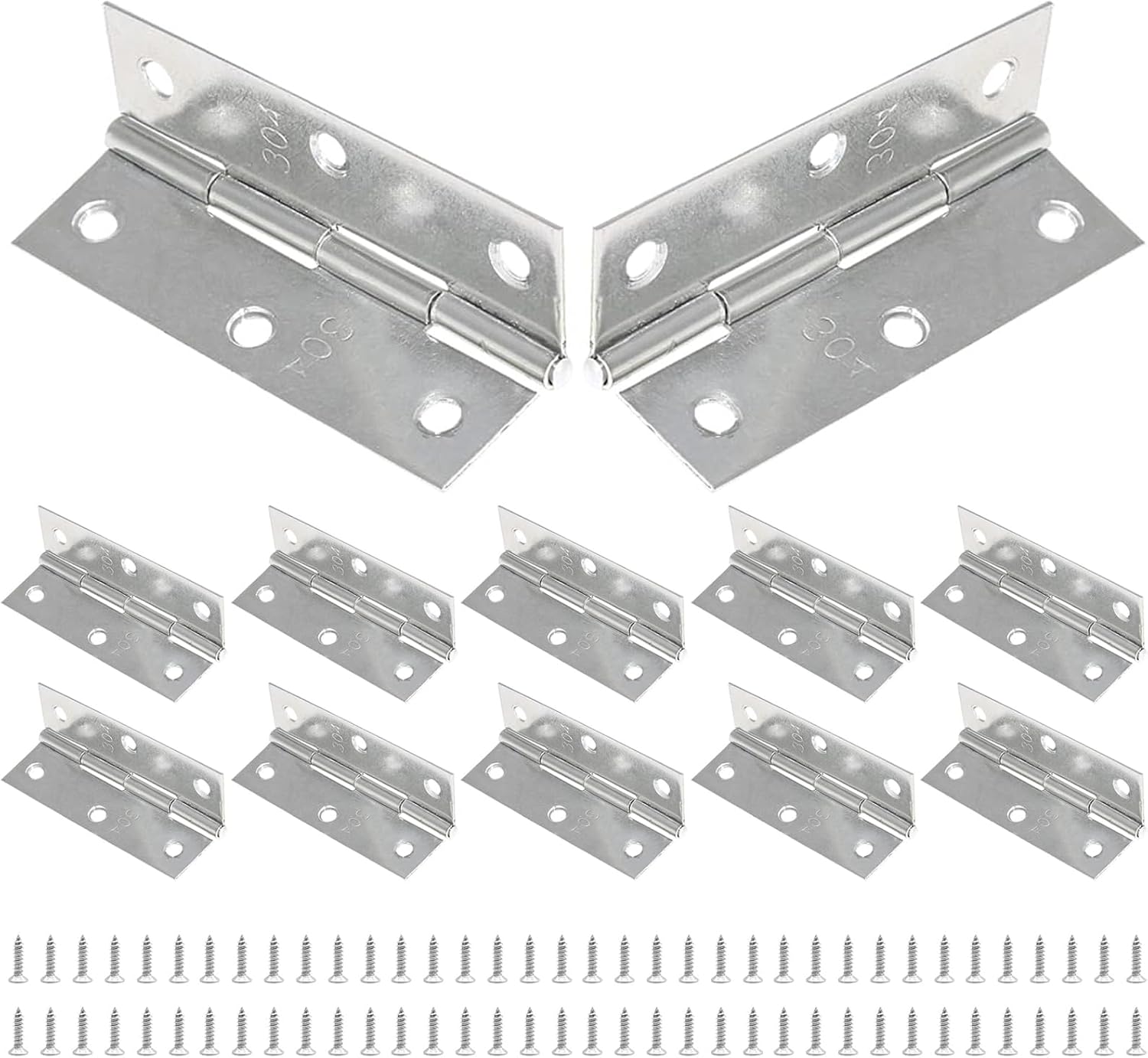 Piutouyar 12 Pack Butt Hinge 3 Inch Mini Hinges 304 Stainless Steel ...