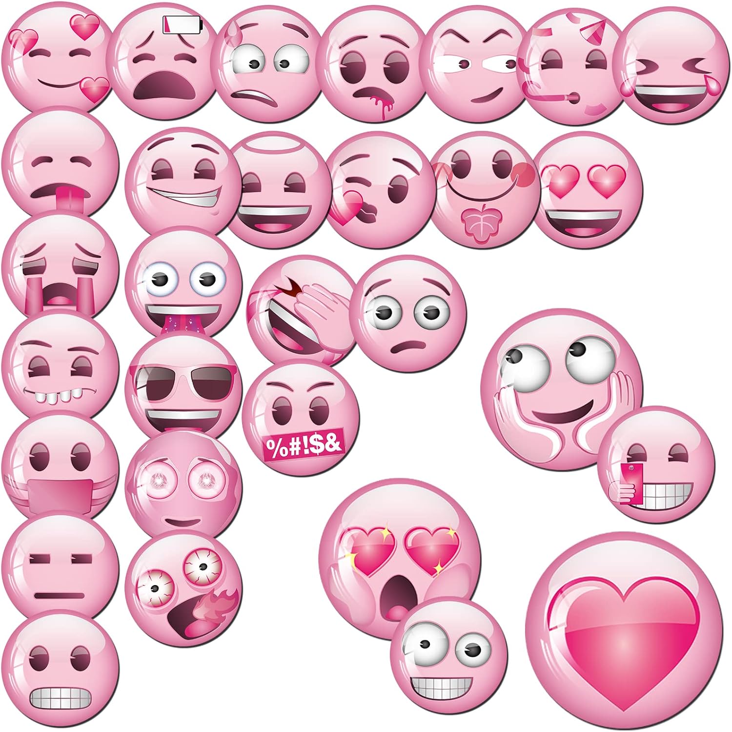 Amazon.com: 30 Pink Emoji Fridge Magnets - Pink Kitchen Accessories and ...