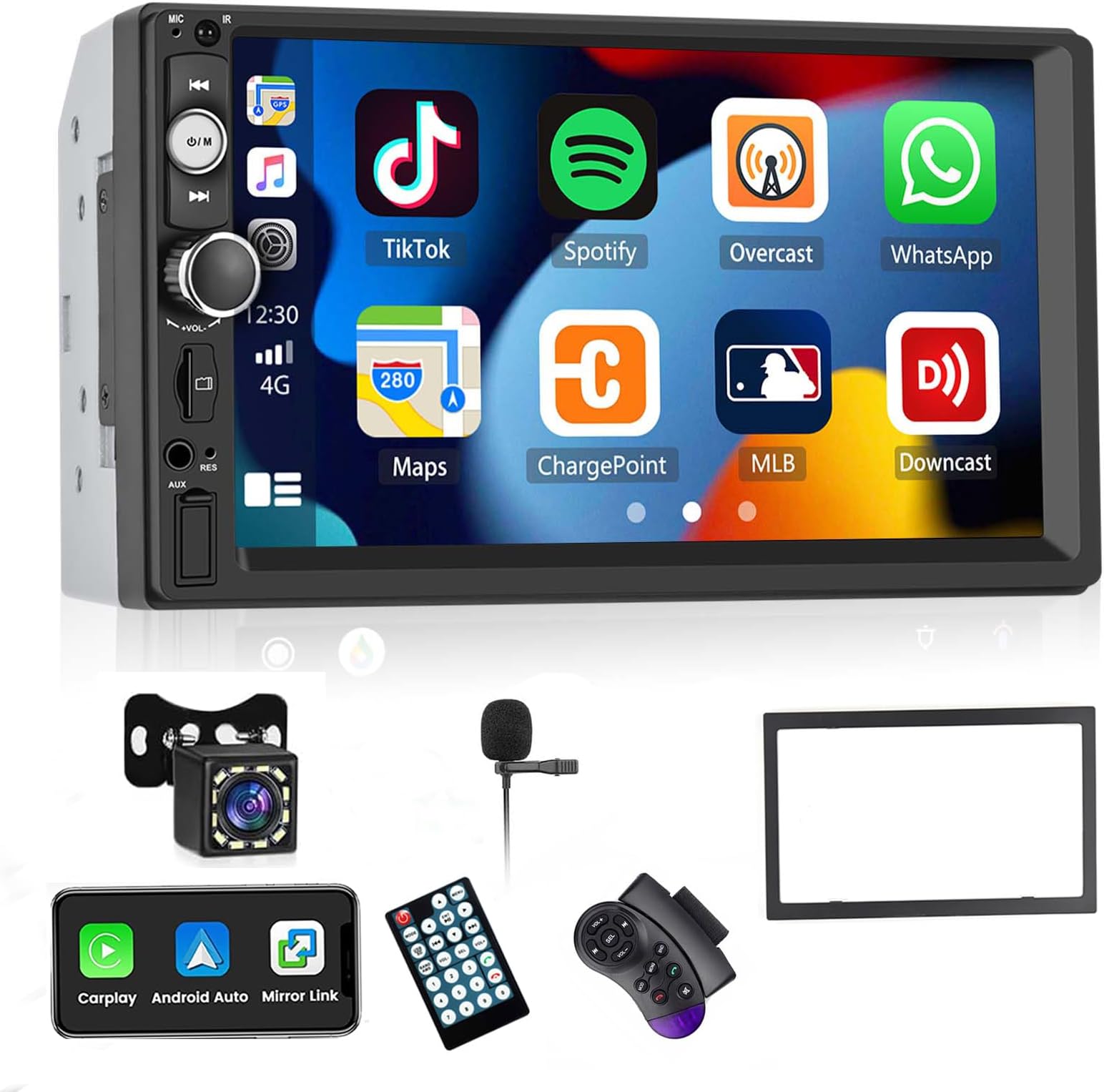 Amazon.com: UNITOPSCI Double Din Apple CarPlay Car Stereo with Android ...