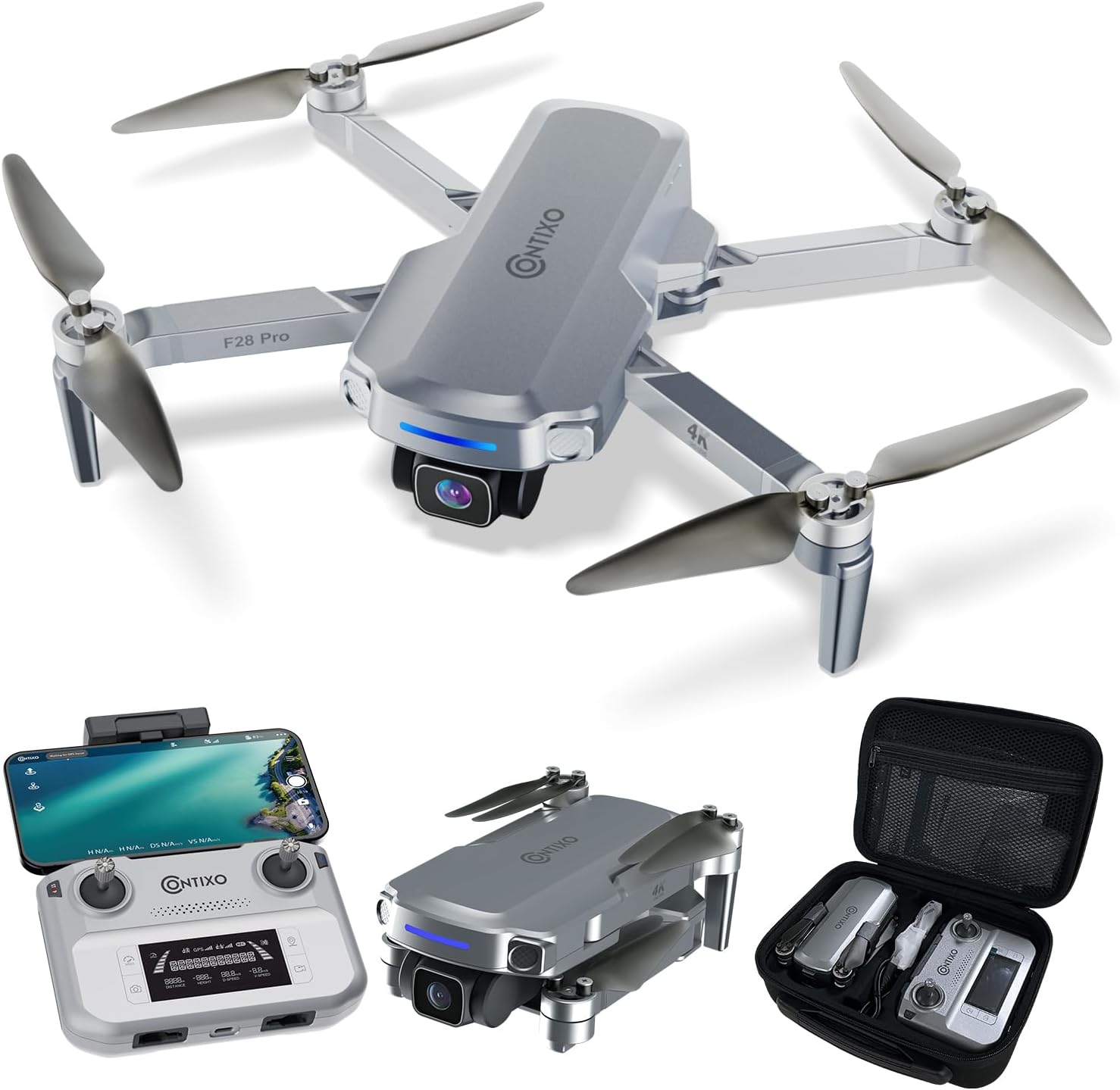 Amazon.com: Contixo Mini GPS Drone With 4K Camera, 25 Mins Flight ...