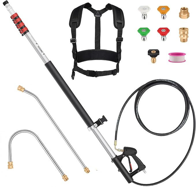 Amazon.com : Pressure Washer Telescoping Wand - 24 FT High Pressure ...