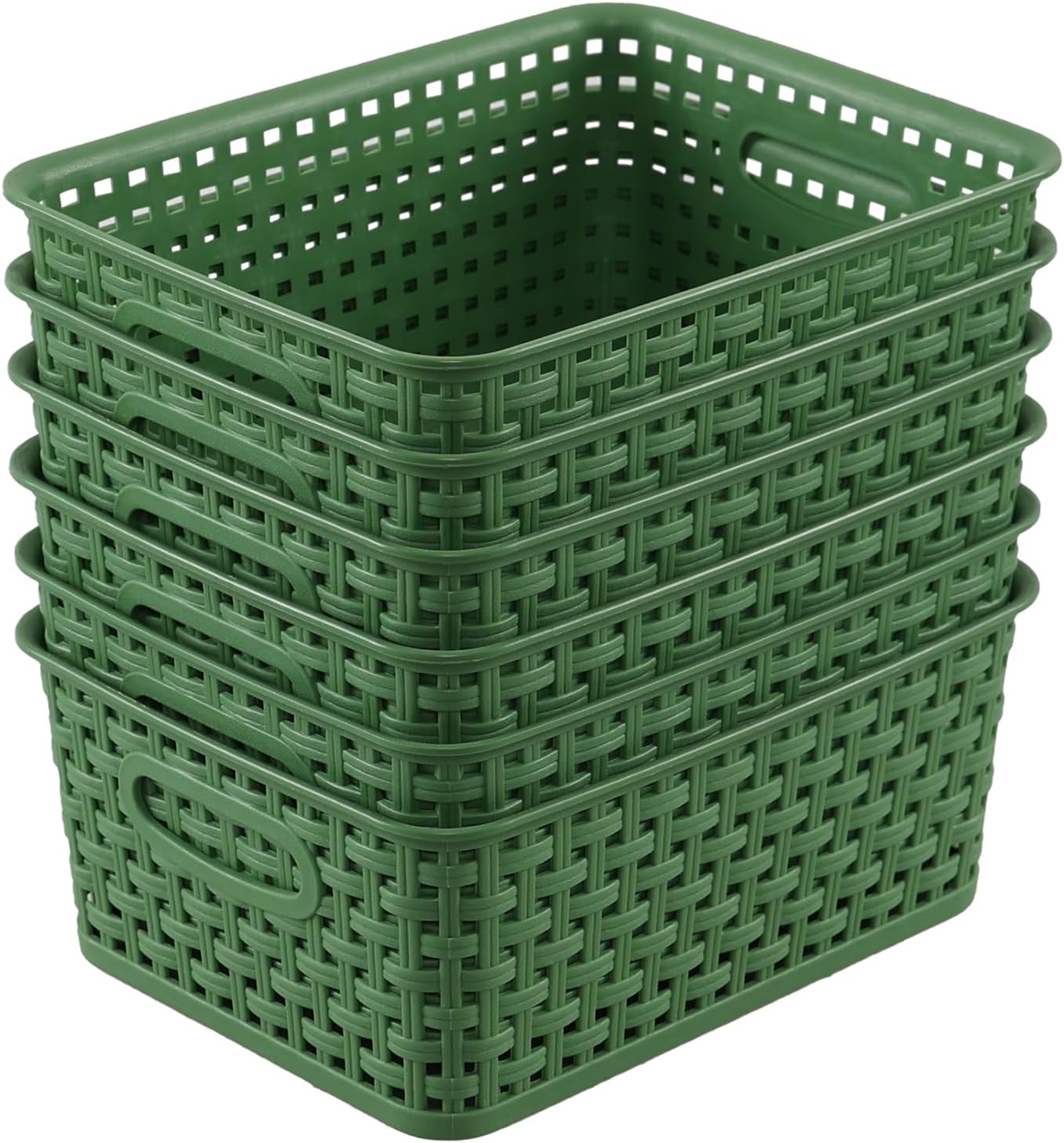 Amazon.com - Esdiplot 6-Pack Plastic Woven Storage Basket, Plastic ...