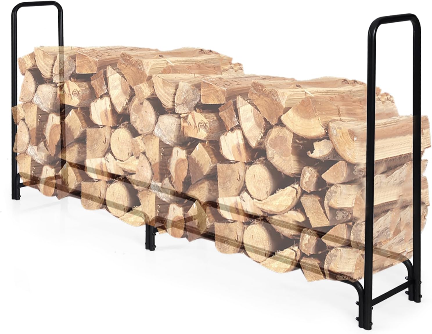 Amazon.com: IRONMAX 8ft Firewood Rack, Outdoor & Indoor Heavy Duty ...