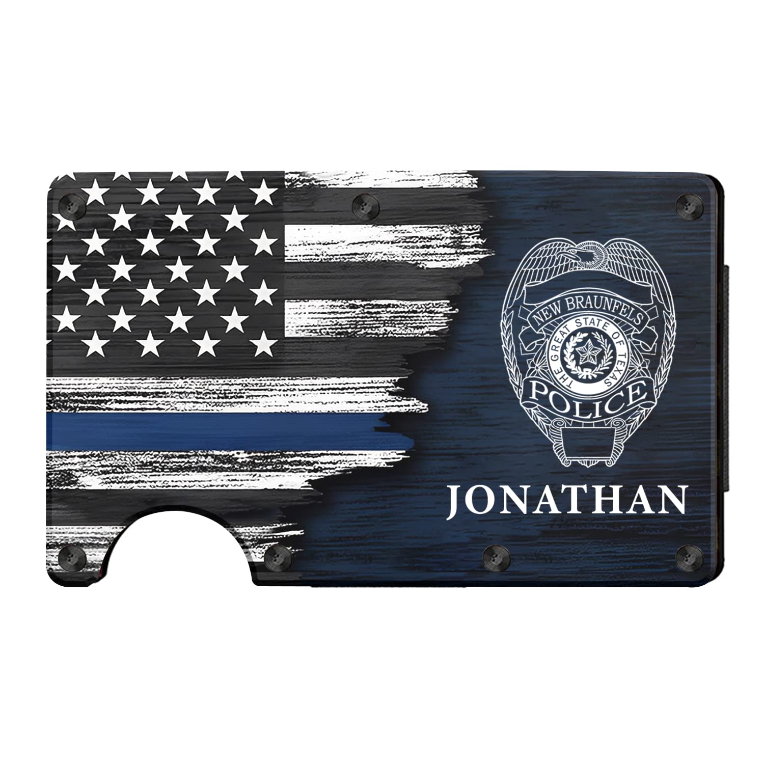 Amazon.com: MIKENCO Personalized Name Rank Policeman Badge Thin Blue ...