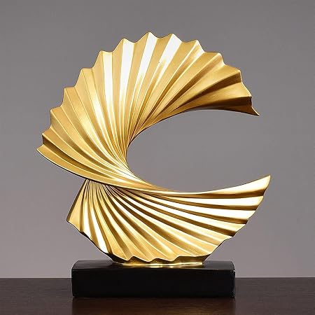 Amazon.com: Modern Gold Decor Ceramic Statue - Abstract Home Accent ...
