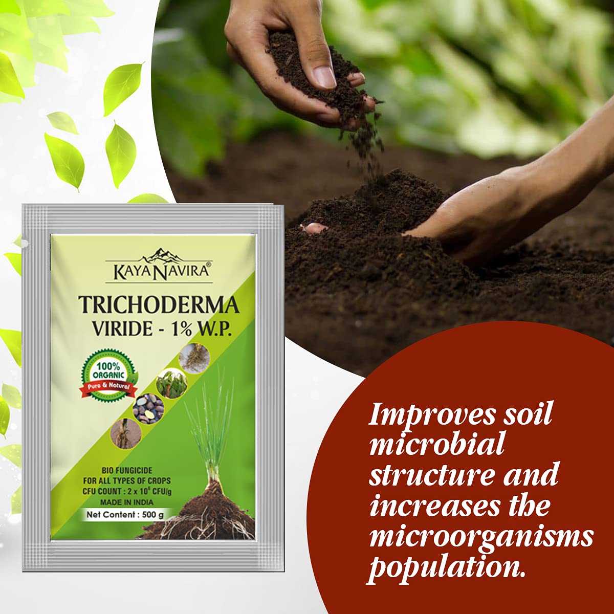 Buy KAYA NAVIRA Trichoderma Viride 1% W.P Powder Fungicide (1 Kg) For ...