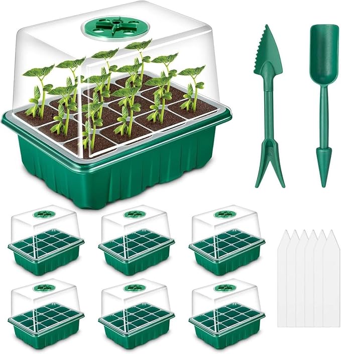 Amazon.com : Rinobels 6 Pack Seed Trays,72 Cell Seedling Propagation ...