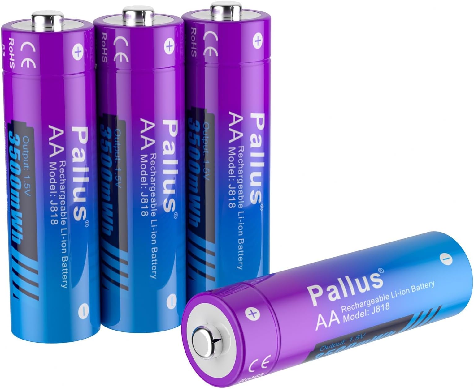 Amazon.com: Pallus 1.5V Rechargeable AA AAA Batteries, 4-Pack AA and 4 ...