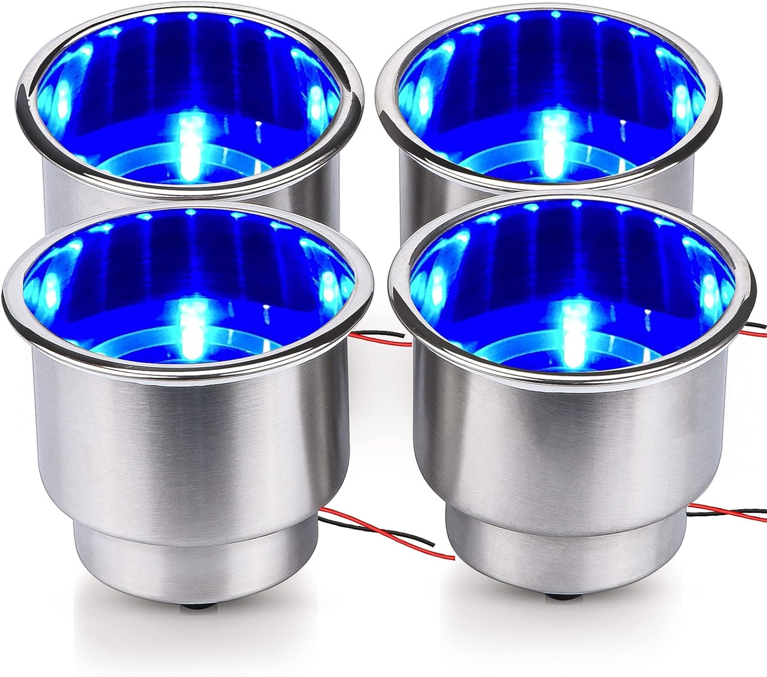Amazon.com: 4 Pieces LED Stainless Steel Cup Drink Holder with Drain ...