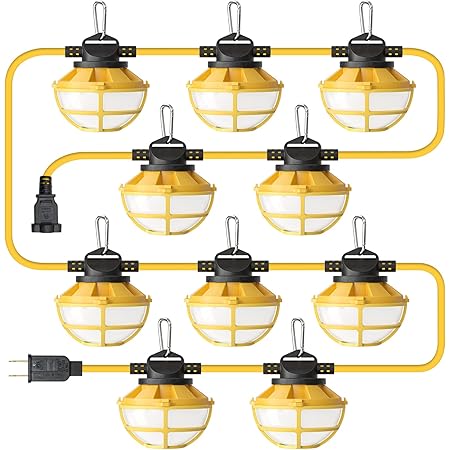 Summstar [Aluminum Housing] LED Construction String Lights, 100ft 200W ...