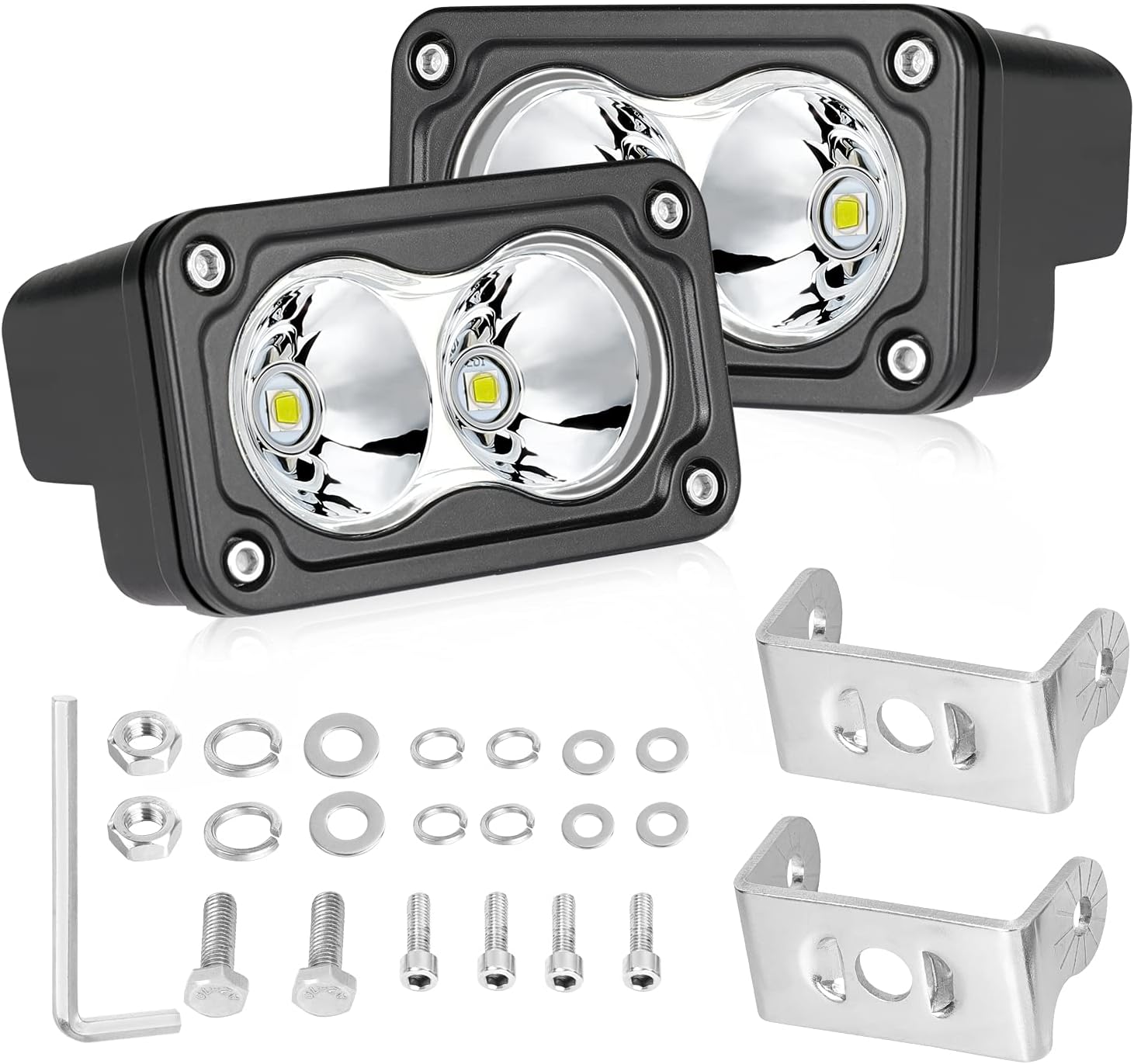 Amazon.com: Round LED Off Road Lights,Adzoon 2PCS 5 Inches 80W Spot ...