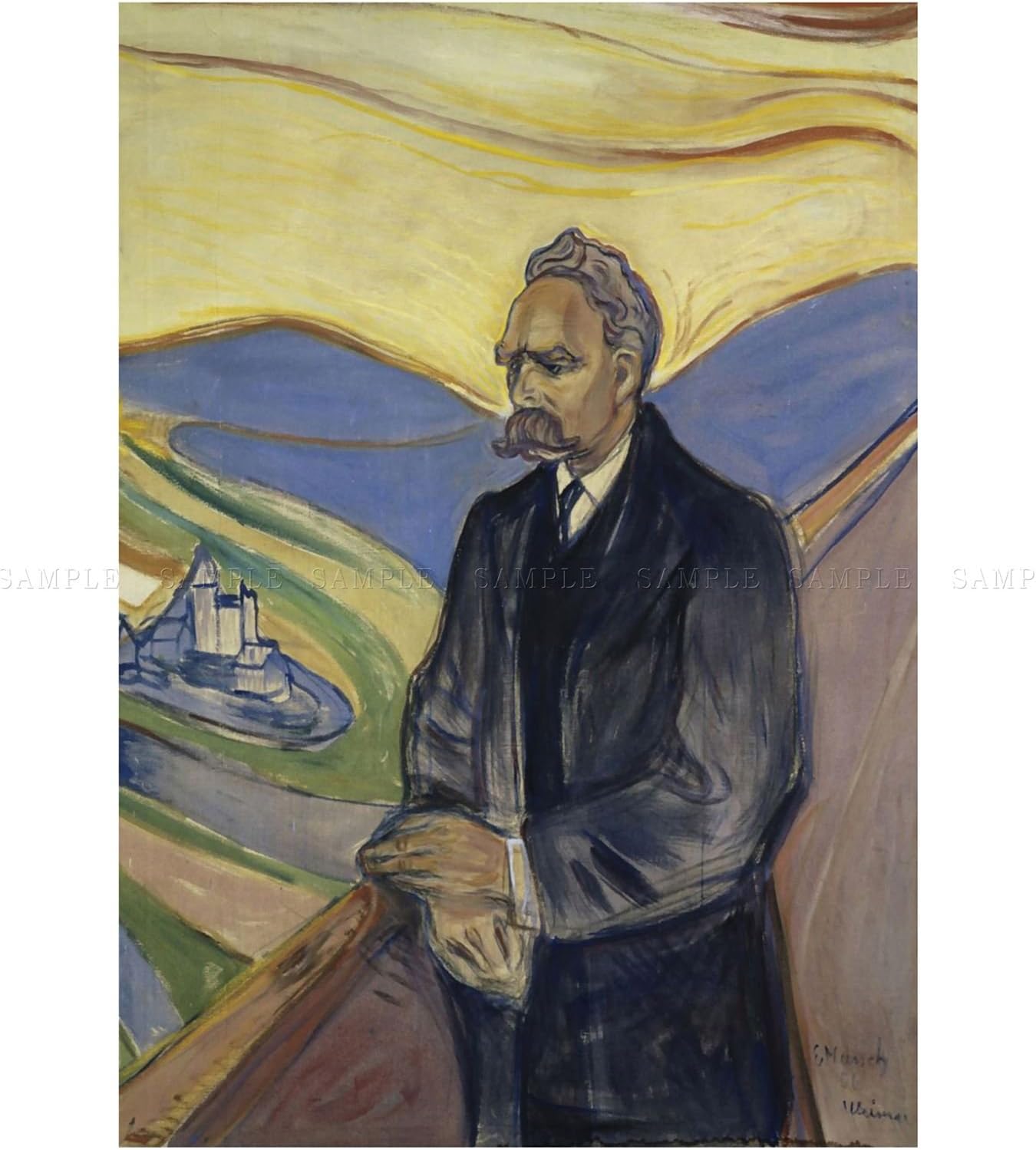 Amazon.com: Edvard Munch FRIEDERICH Nietzsche Painting Framed Art Print ...