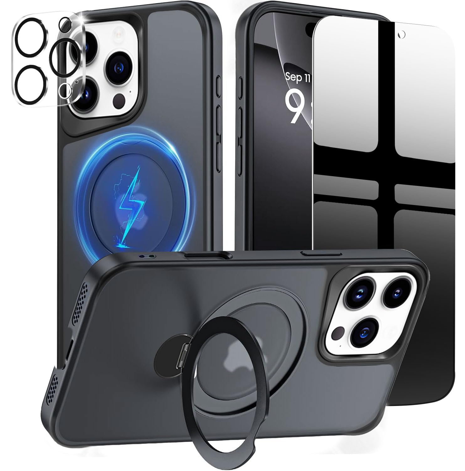 Amazon.com: Privacy Case for iPhone 16 Pro Max,360° Rotated Magnetic ...