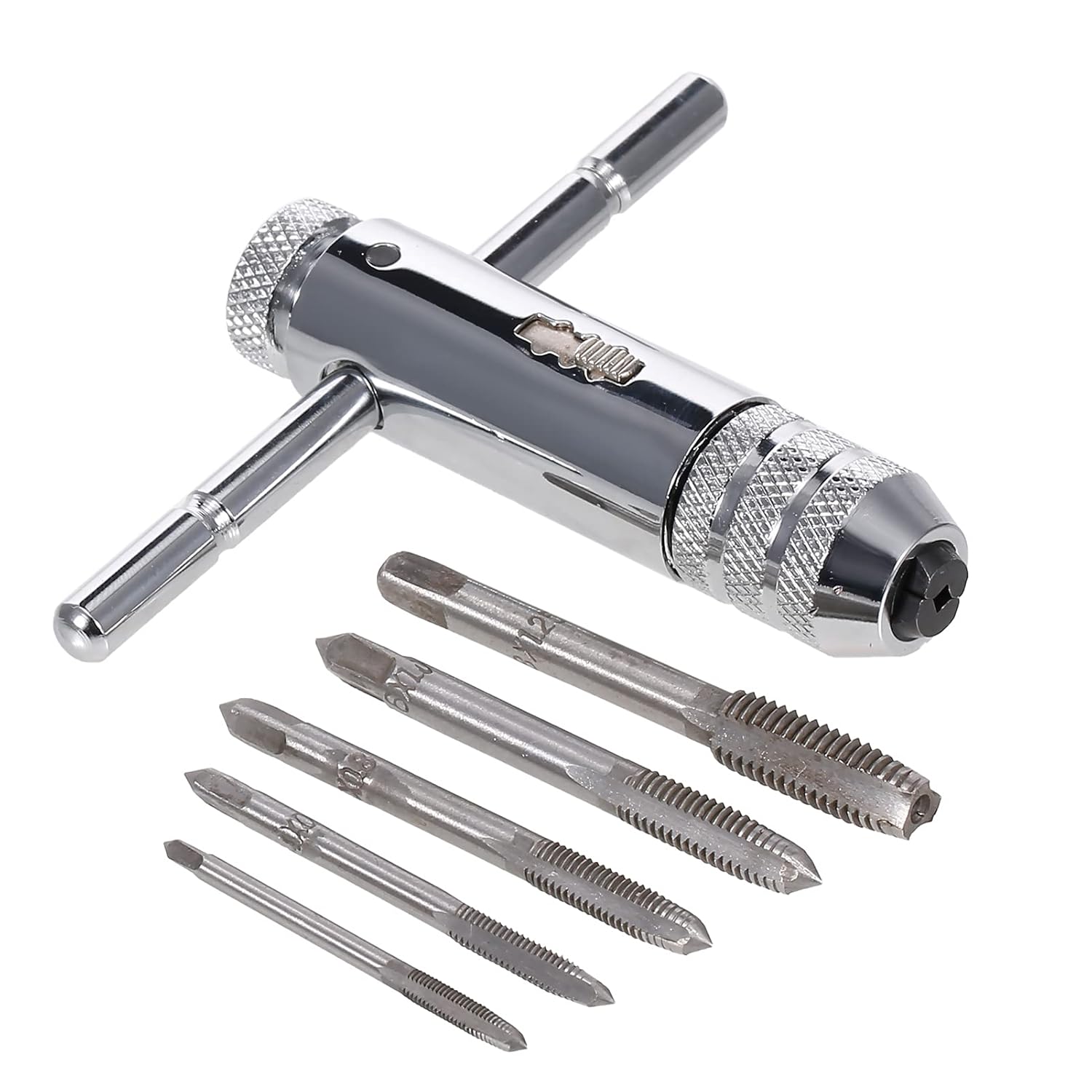 Adjustable T-Handle Ratcheting Tap Wrench Thread Tap Handle Kit with ...
