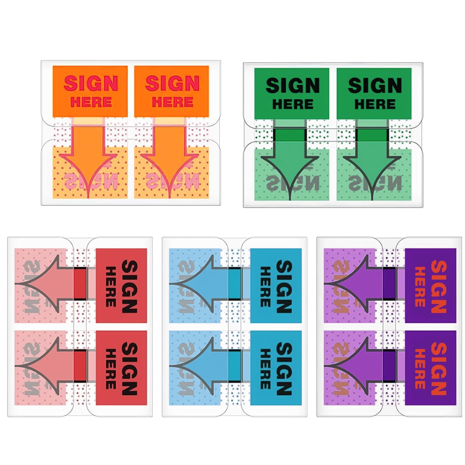 Snapklik.com : 750PCS Sign-Here-Post-It-Flags, 5 Color Sign Here Tabs ...