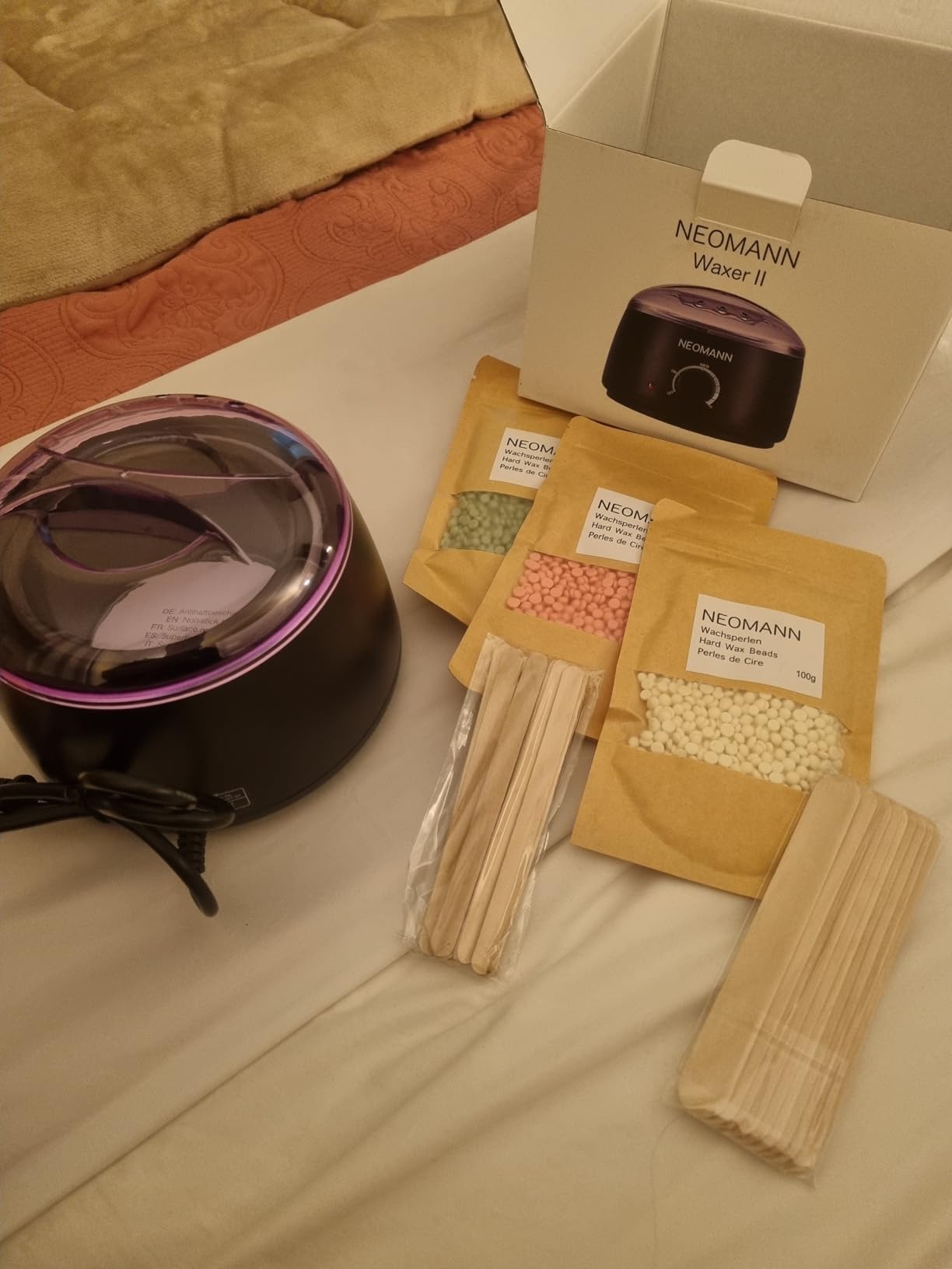 NEOMANN Waxer II Waxing Kit for Woman Non-Sticky, Teflon-Coated - Wax ...