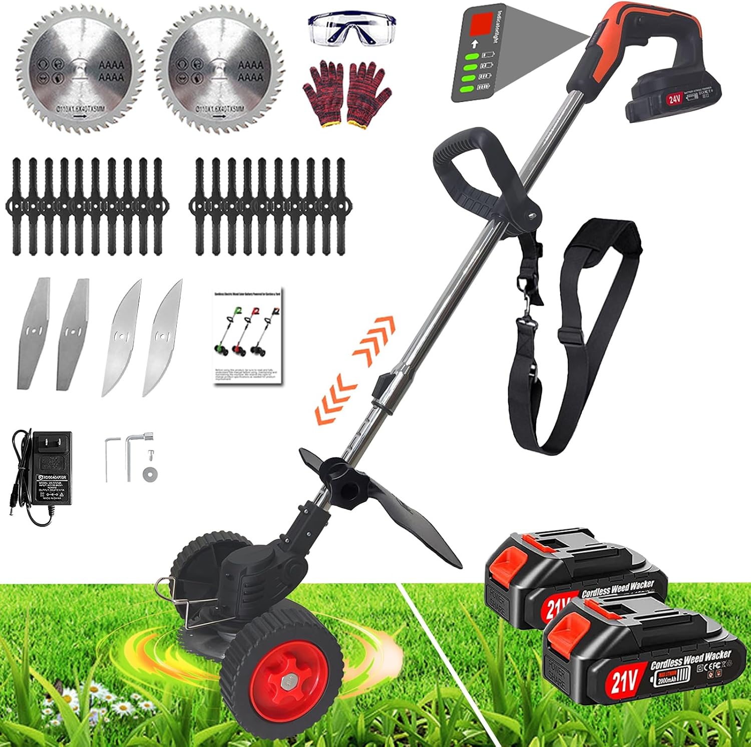 Amazon.com: Electric Weed Wacker Cordless Weed Eater Battery Powered ...