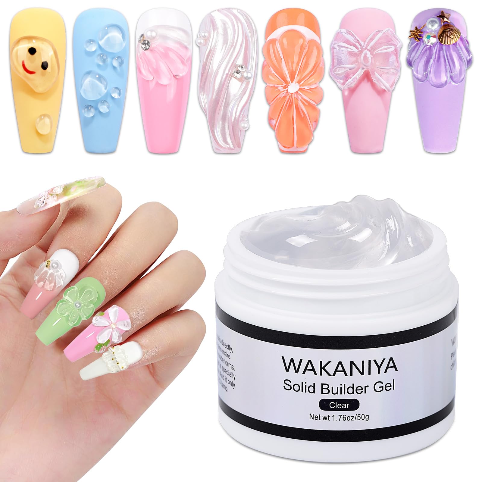 Amazon.com : WAKANIYA Solid Gel Builder For Nails 3D Sculpting Gel For ...