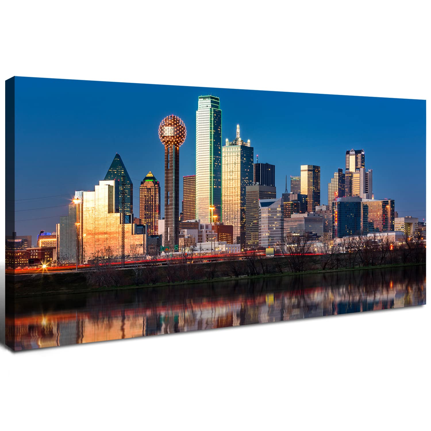 Amazon.com: Texas Wall Art Dallas Skyline Wall Decor Reunion Tower ...
