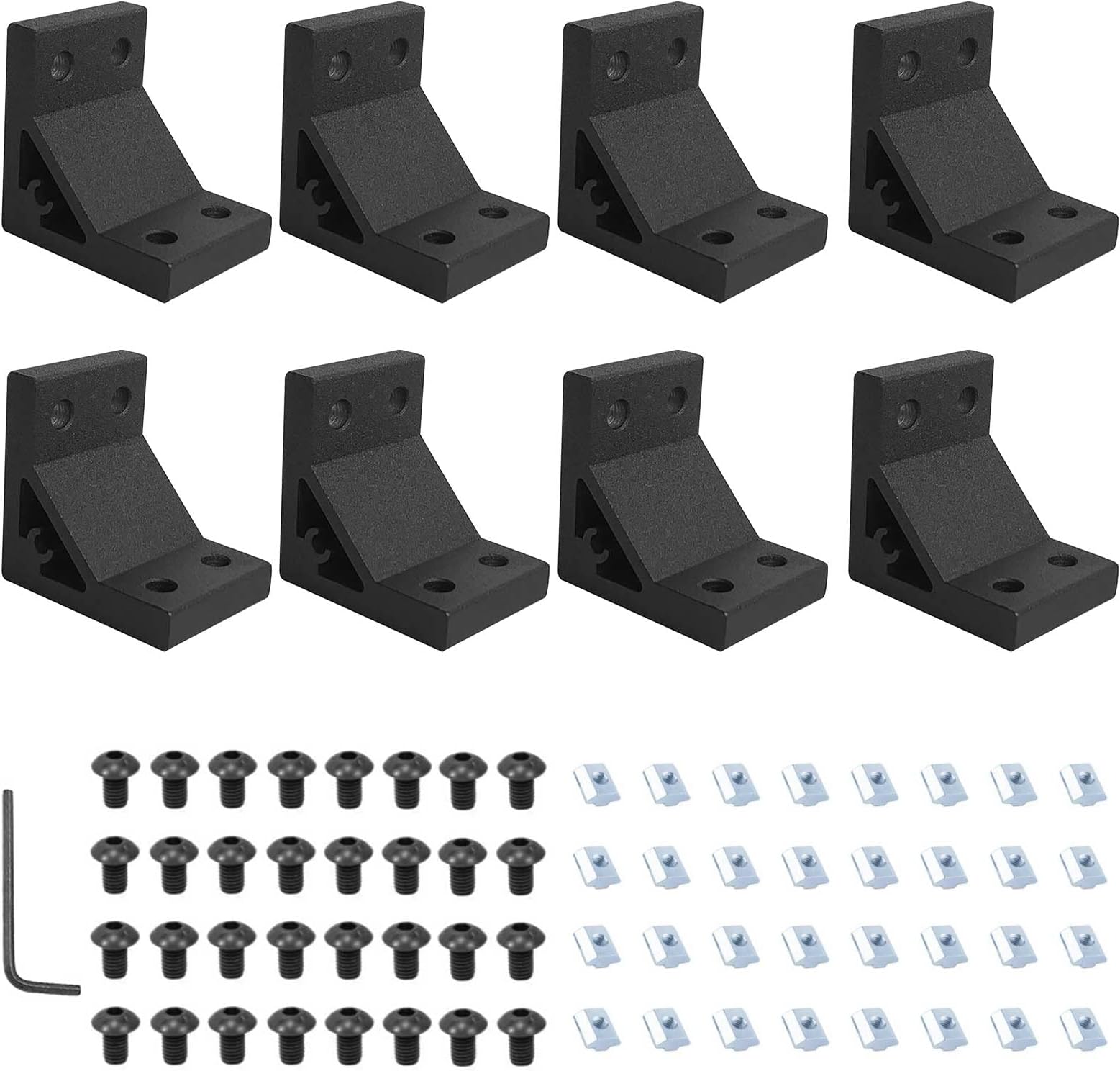 Amazon.com: SeekLiny 8Pcs 2040 Corner Brackets Set with 32Pcs M5 T Slot ...