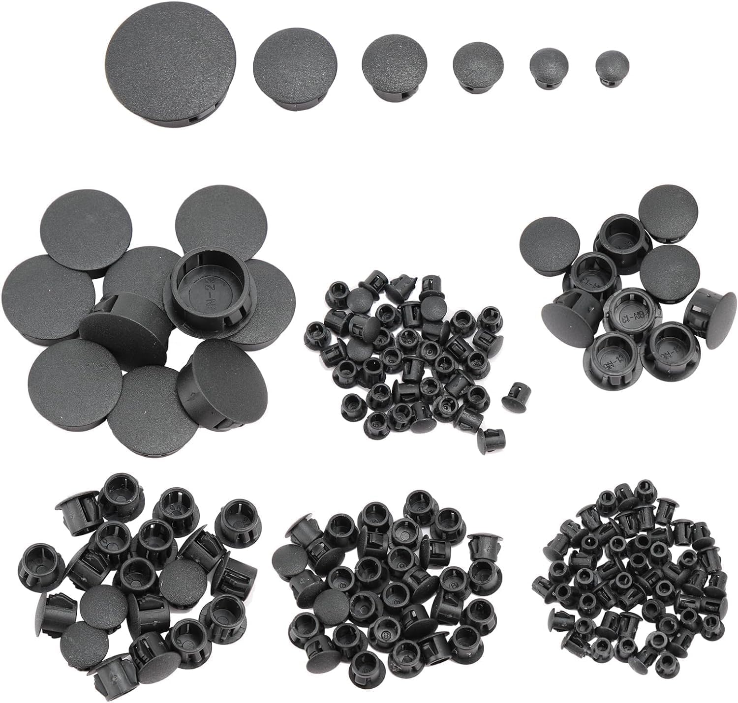 DNSHAN 160pcs Black Plastic Screw Caps Set - Multi-size Round Hole ...