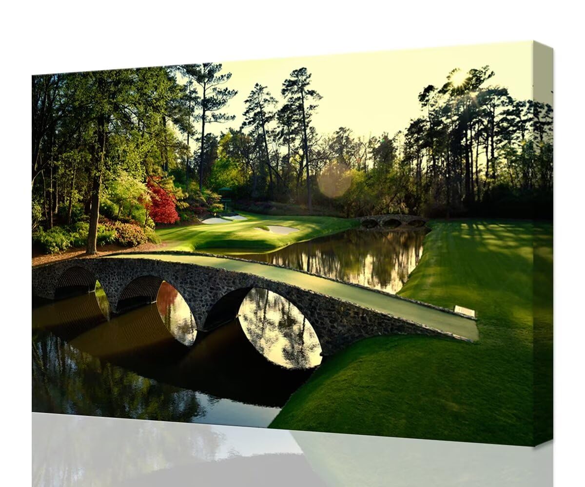 Amazon.com: chenchenArt Augusta National Golf Course 12th Hole Wall Art ...