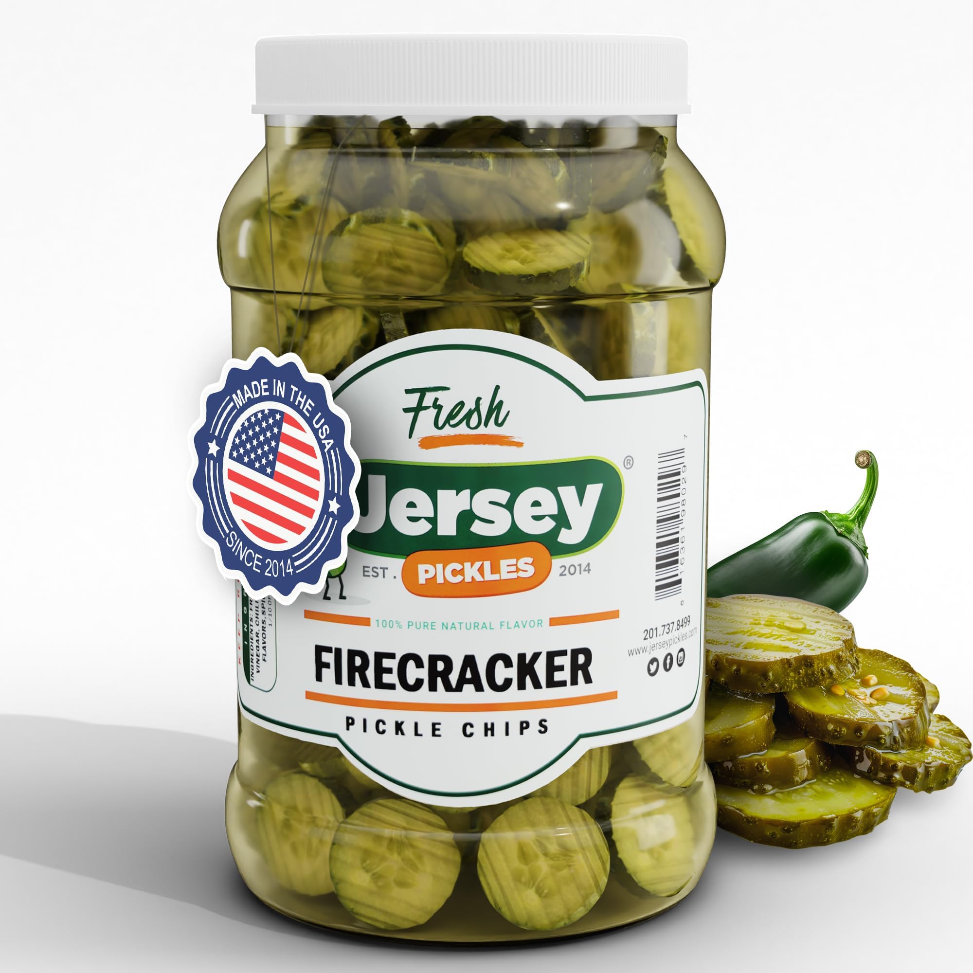 Amazon.com : Jersey Pickles - Firecracker Mild Hot Chips (Gallon ...