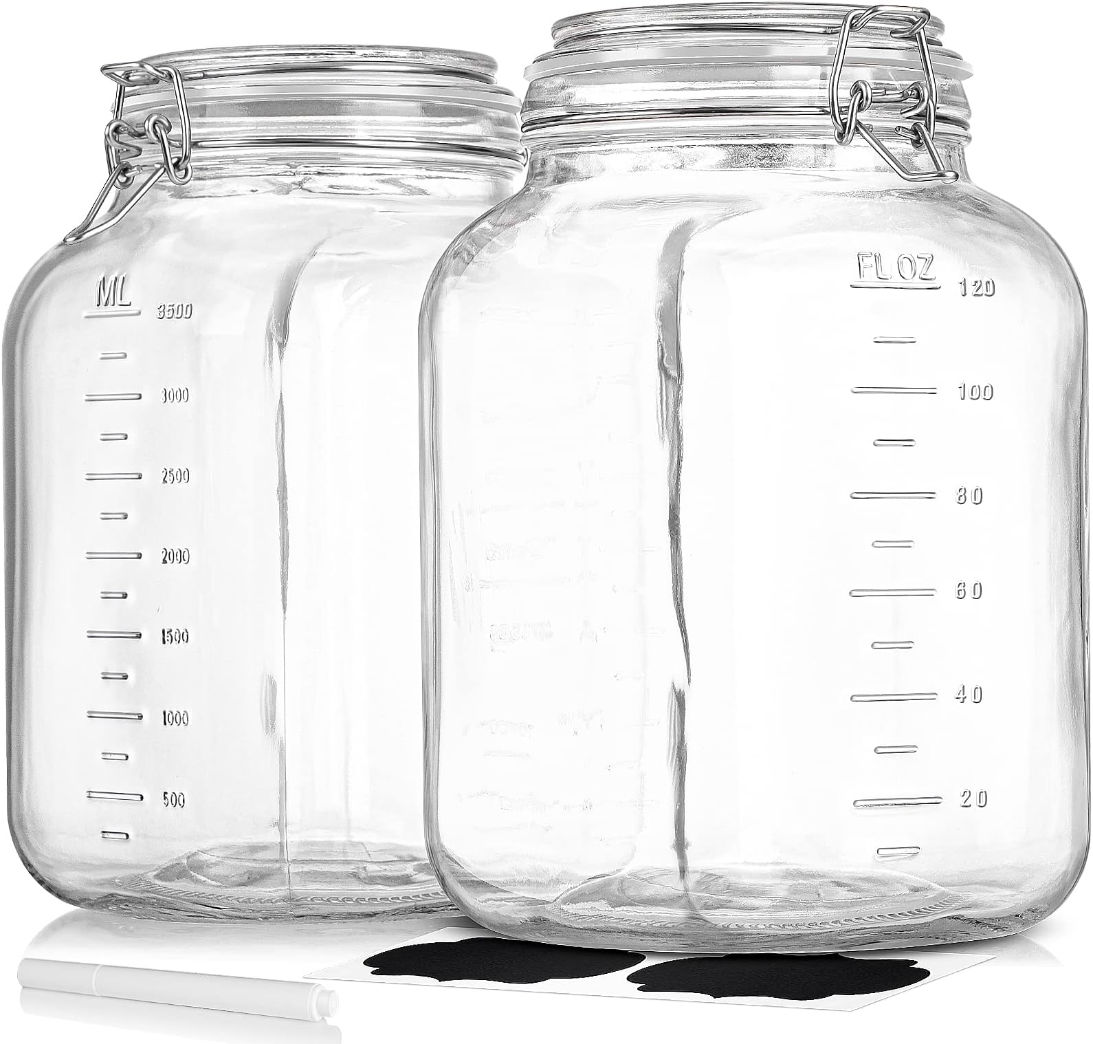 Amazon.com: Grant Howard Jumbo Mason Embossed Glass Storage Jar, 136 oz ...