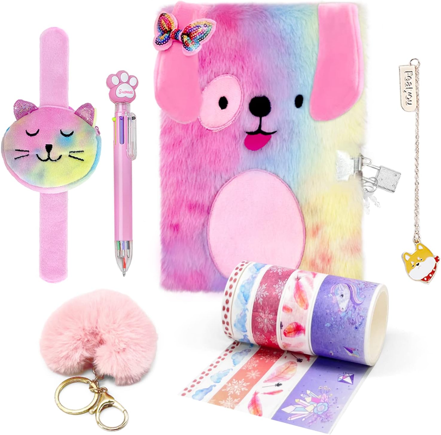 Amazon.com: homicozy Dog Diary for Girls with Lock and Keys,Tie-dye ...