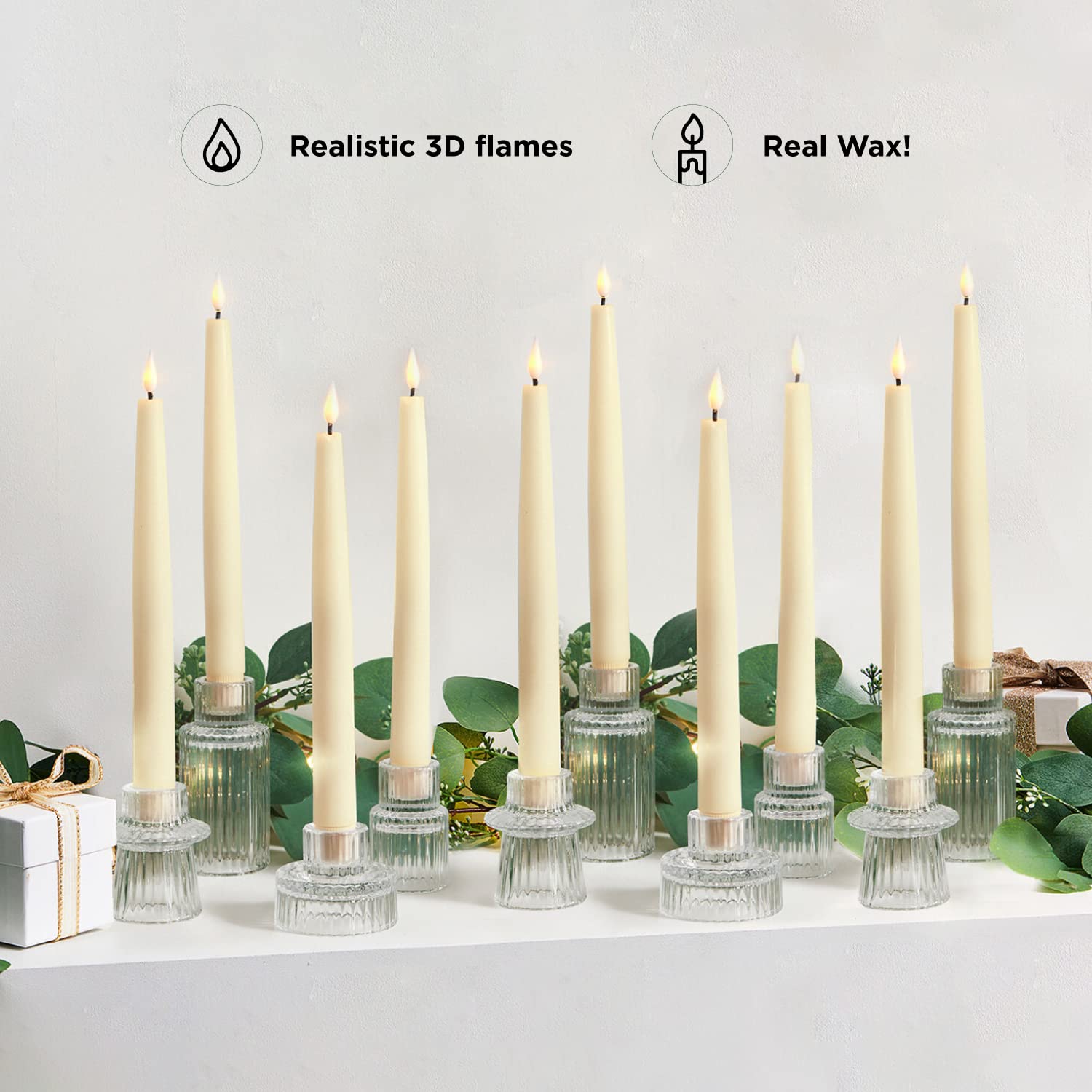 Snapklik.com : LampLust Flameless Taper Candles, Realistic Flame