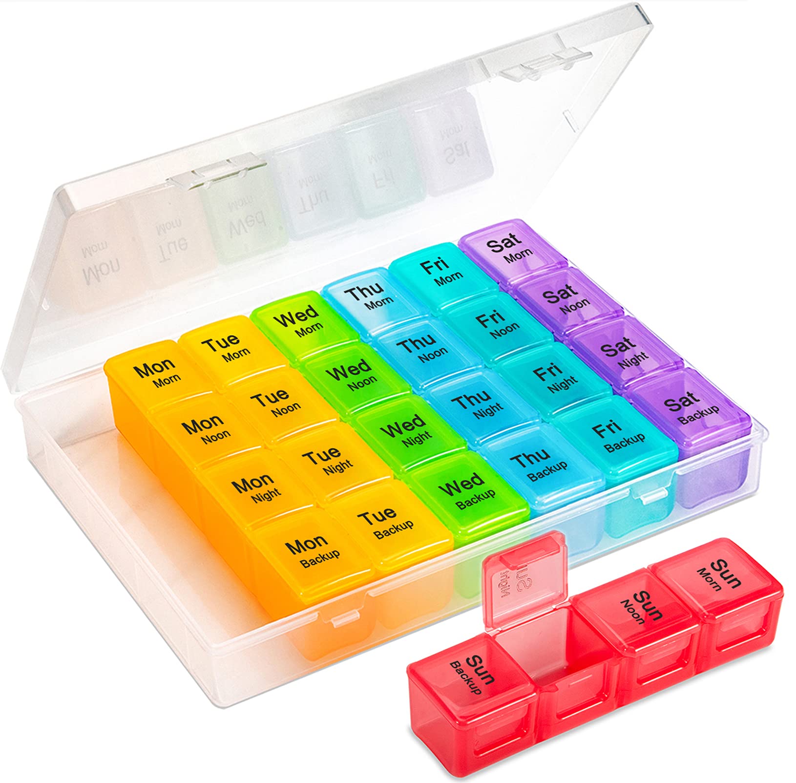 XL Large 4 Times a Day Weekly Pill Organizer with 28 Compartments ...
