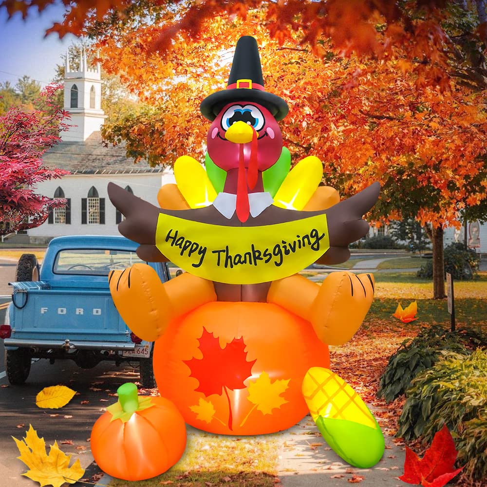Snapklik.com : KOOY 6 FT Inflatable Pilgrim Turkey
