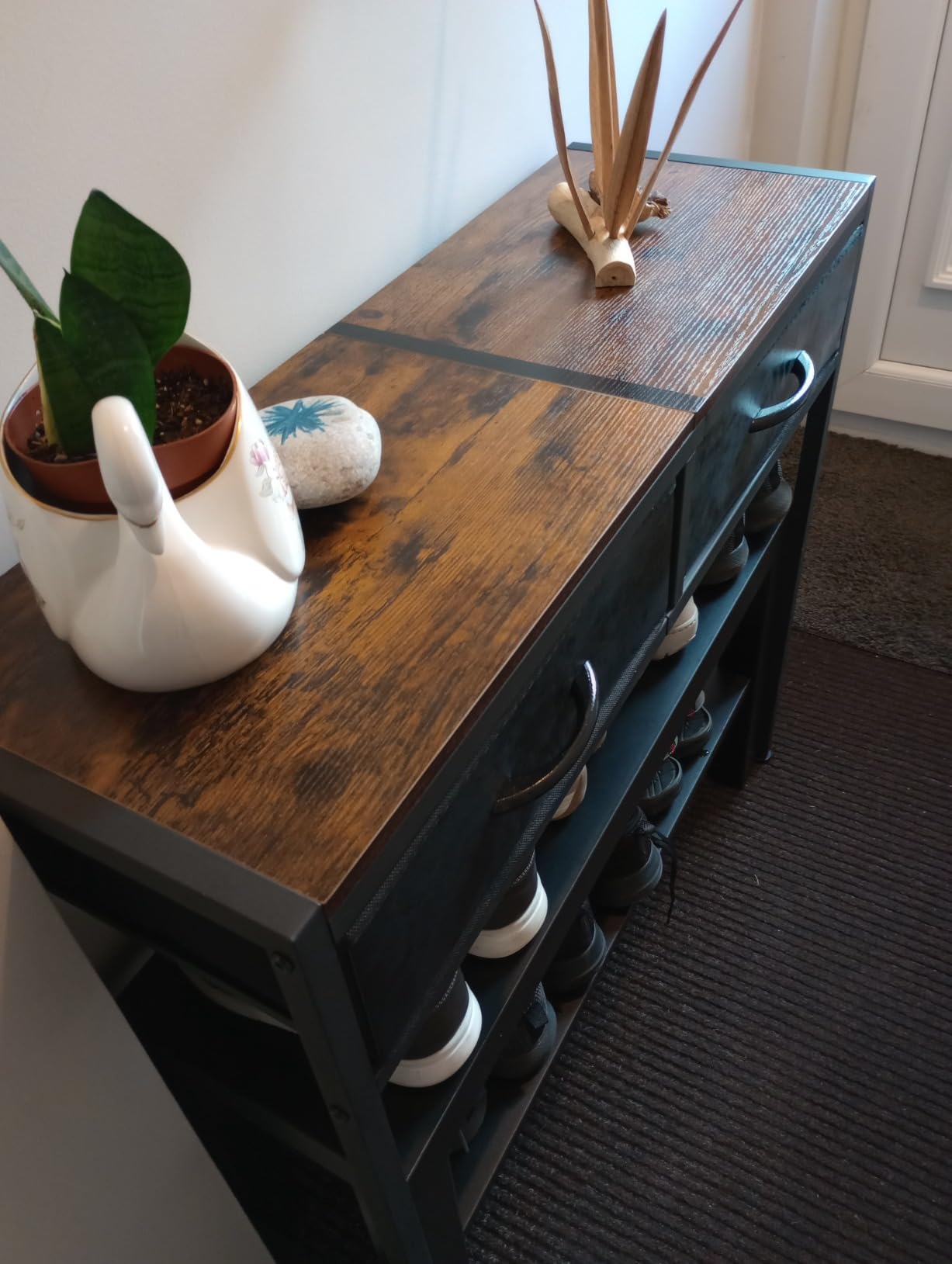 UOMIO Slim Console Table for Hallway Narrow Sofa Table with 2 Non-woven ...