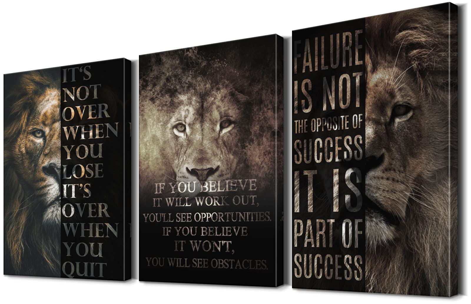 Amazon.com: 3 Pieces Motivational Wall Art Motivational Poster Quotes ...