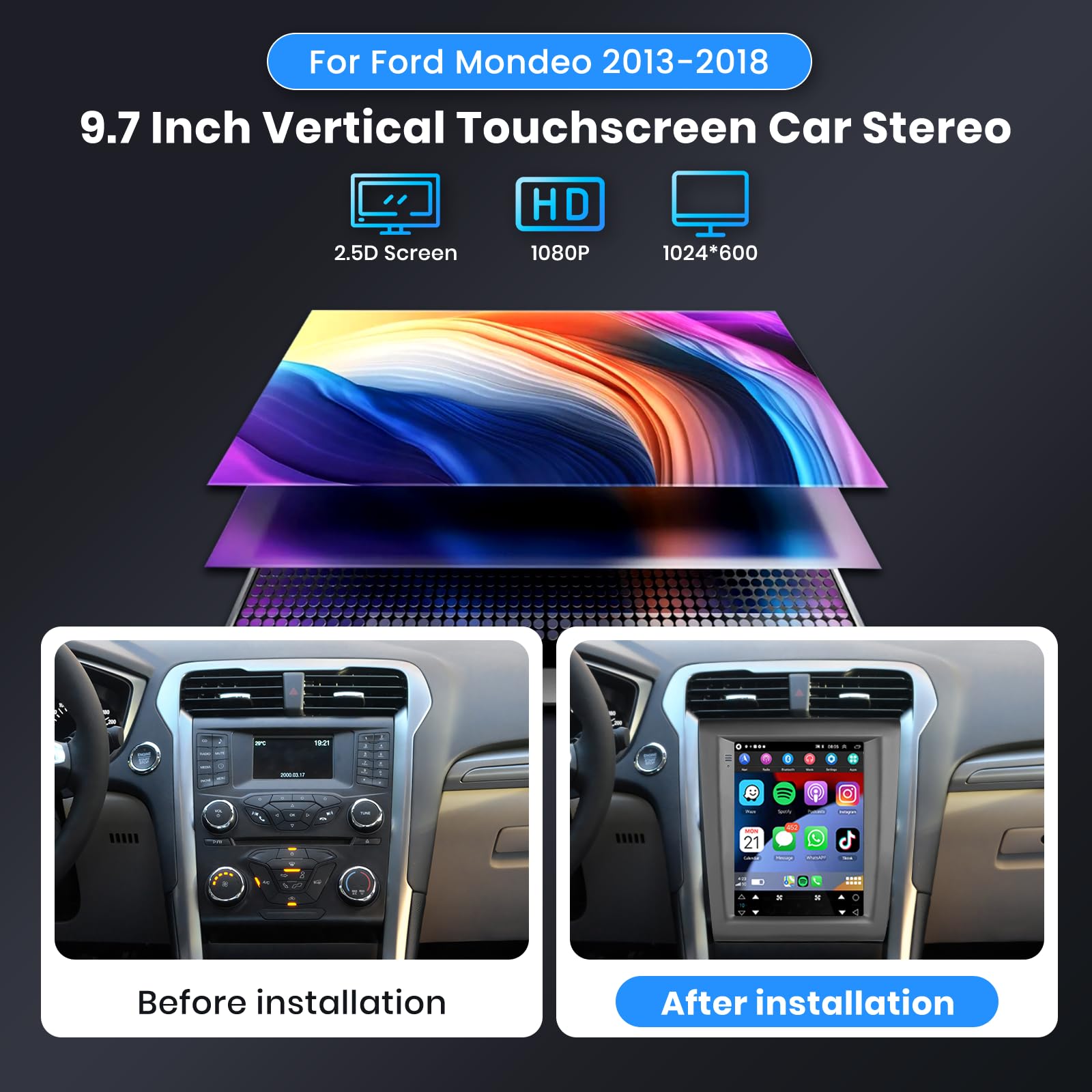 Snapklik.com : 2G+64G Android Car Stereo For Ford Fusion Mondeo 2013 ...