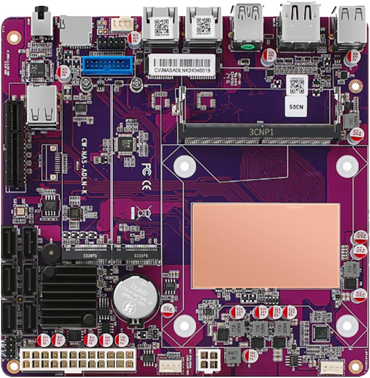 Intel N150 N355 NAS Mini ITX Motherboard 6bay Soft Routing DDR5 / 6 ...