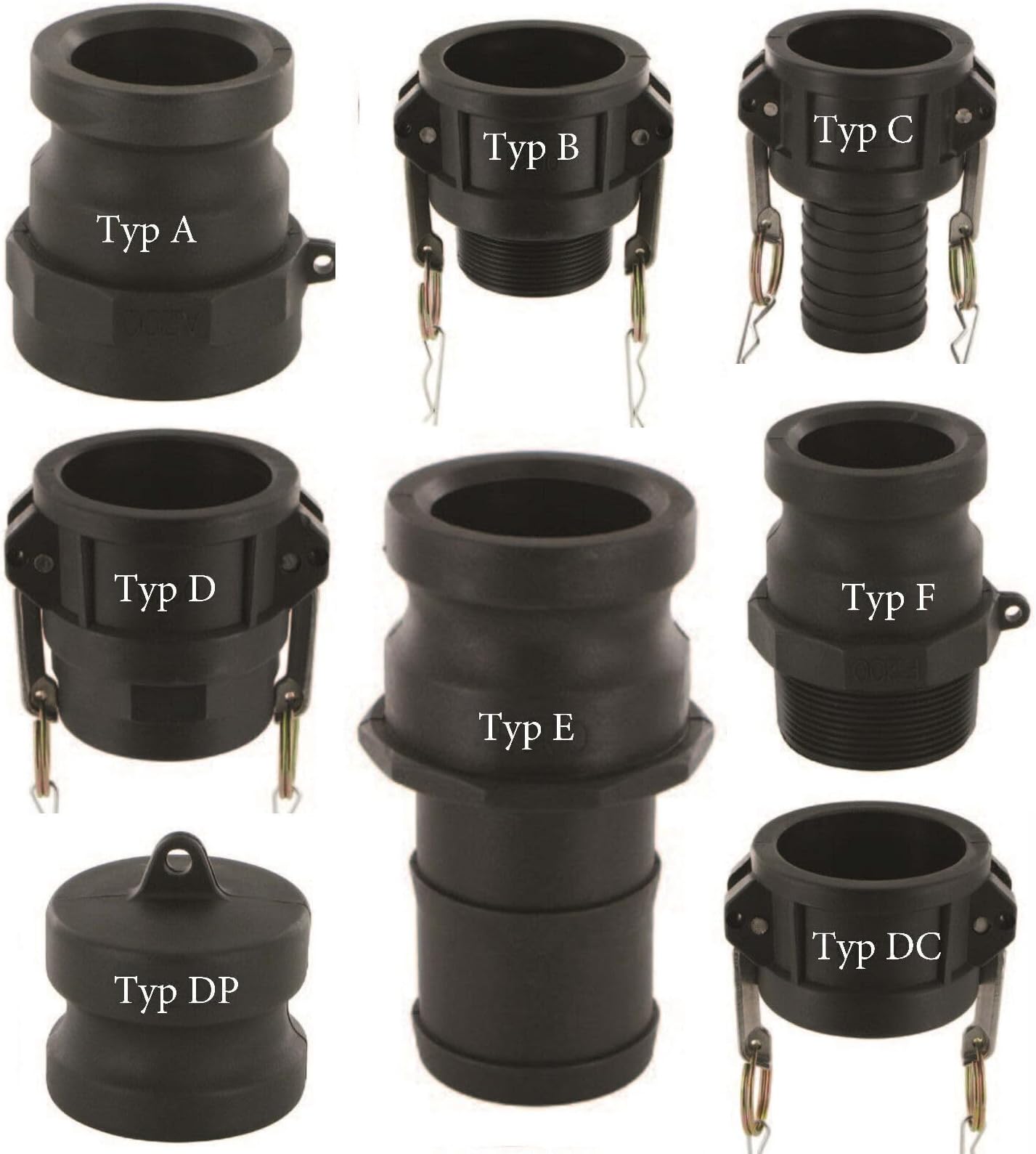 CAMLOCK LAYFLAT Hose Coupling Fitting, Male Female - Type A B C D E F DC DP CAM & Groove (Type C ...