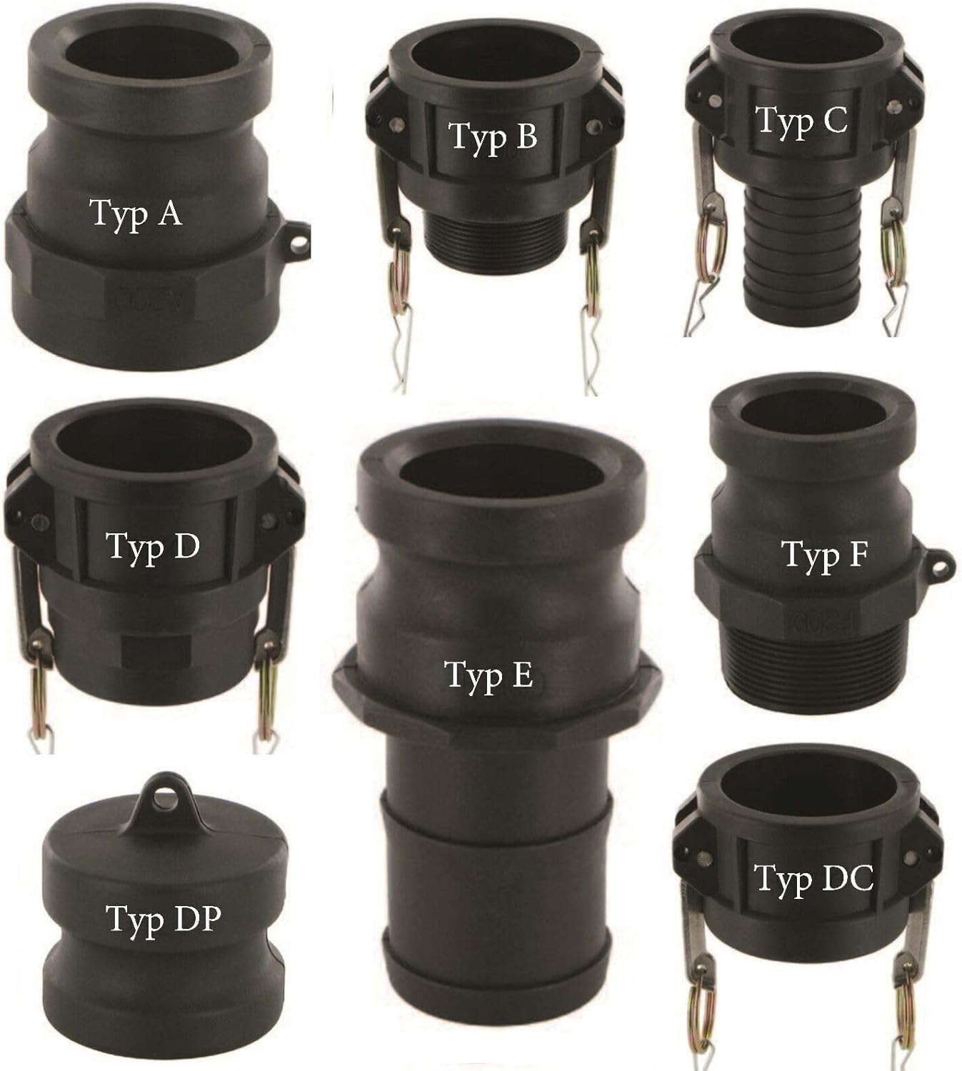 CAMLOCK LAYFLAT Hose Coupling Fitting, Male Female - Type A B C D E F ...