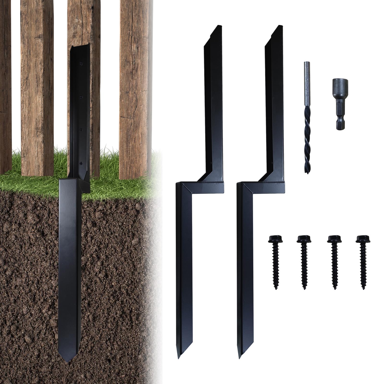 Amazon.com : Epcee Heavy Duty Steel 4"x4" (Actual 3.6"x3.6") Fence Post ...