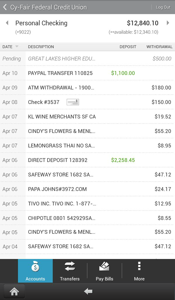 Cy-Fair Federal Credit Union Mobile Banking (Kindle Tablet Edition ...