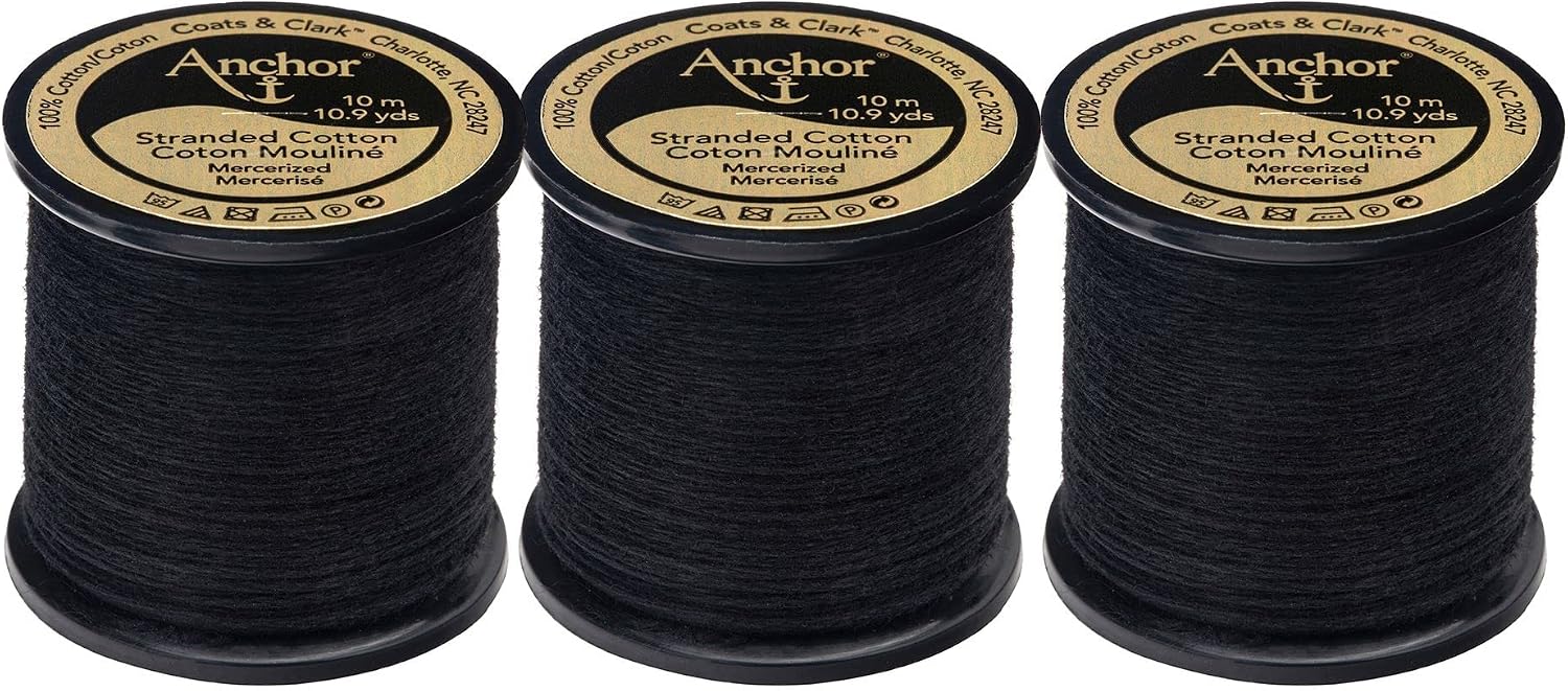 Amazon.com: Anchor Strand Spool - 3 Pack of 10.9y/10m - Black ...