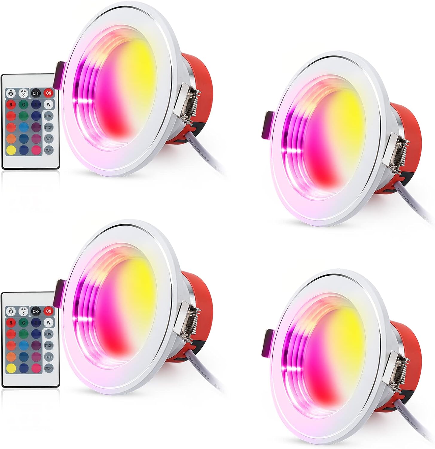 Esbaybulbs LED Recessed Lighting 5W RGB LED Downlight Dimmable Recessed ...