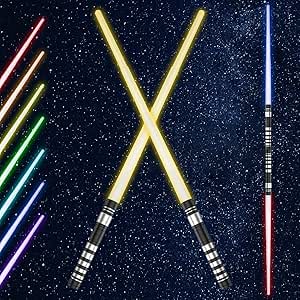 2 Pcs Light Saber, Light Sword with Connector Sounds 7 Colors ...
