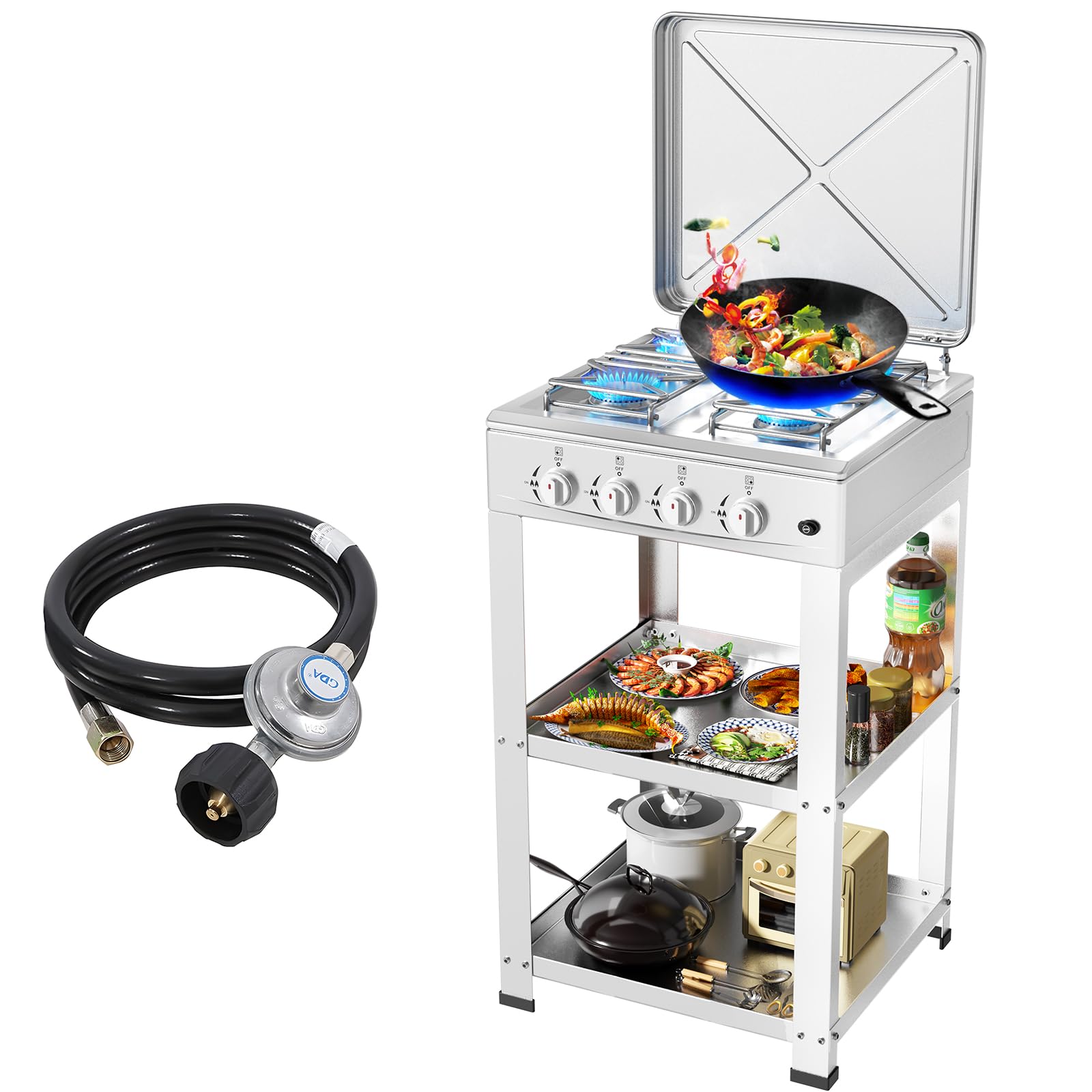 Propane Gas Stove-300000BTU Portable Gas Stove with Support Leg Stand ...