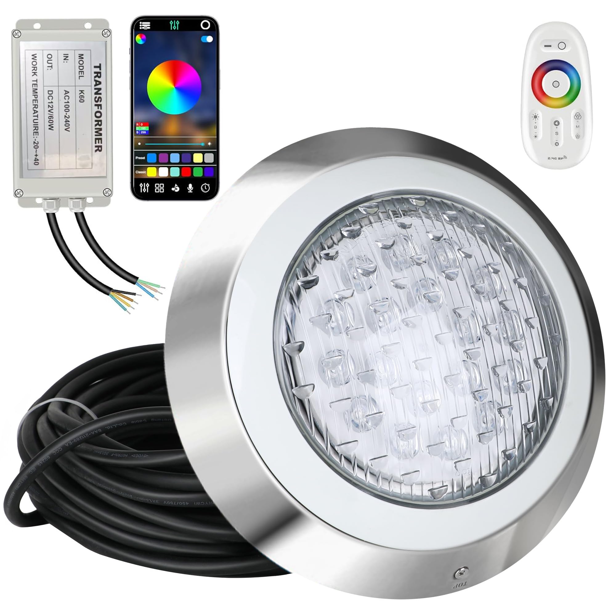 Amazon.com: LED Pool Lights for Inground Pool 10", 120V 18W Swimming ...