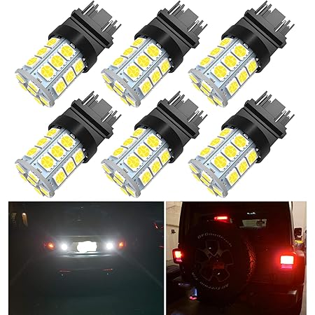 Amazon.com: Yorkim 3157 LED Light Bulbs Red Super Bright, 3056 3156 ...