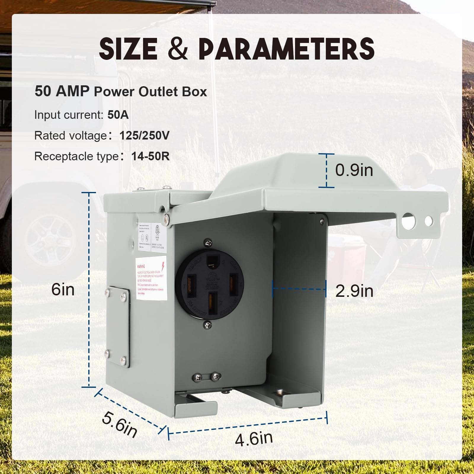 Generator Box Lockable Outdoor RV Power Outlet Box - 50 Amp ...