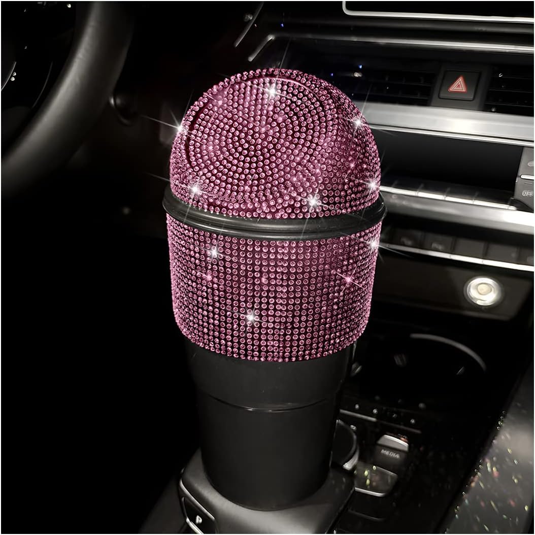 Amazon.com: AICEL Car Bling Rhinestone Trash Can, Car Accessories, Mini ...