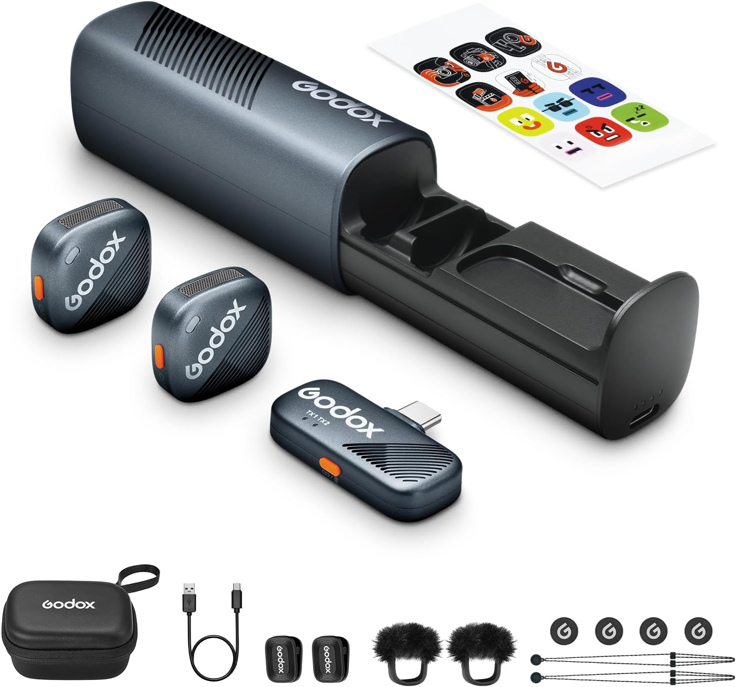 Amazon.com: GODOX Cube SC Wireless Microphone System, 2.4GHz Noise ...