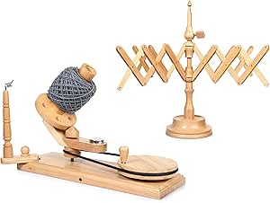 Amazon.com: Wooden Yarn Ball Winder & Table Top Swift Set, Hand ...